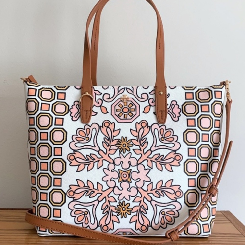 Rare Tory Burch Spring Small Tote Hicks Garden - Gem